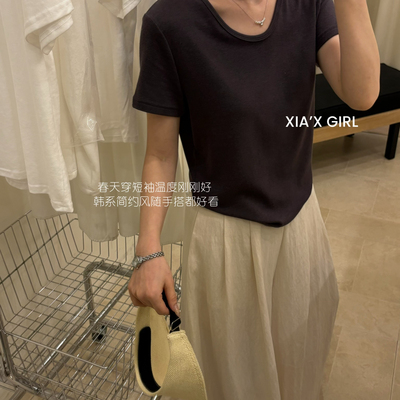 XIA夏夏-系通勤风软糯上衣短袖T恤(防尘袋挂式独立包装)HS1529-Y