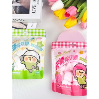 小鹦鹉B零ebe糖棉糖香草味草无莓UUC味可爱糖果0糖0脂肪健康花无