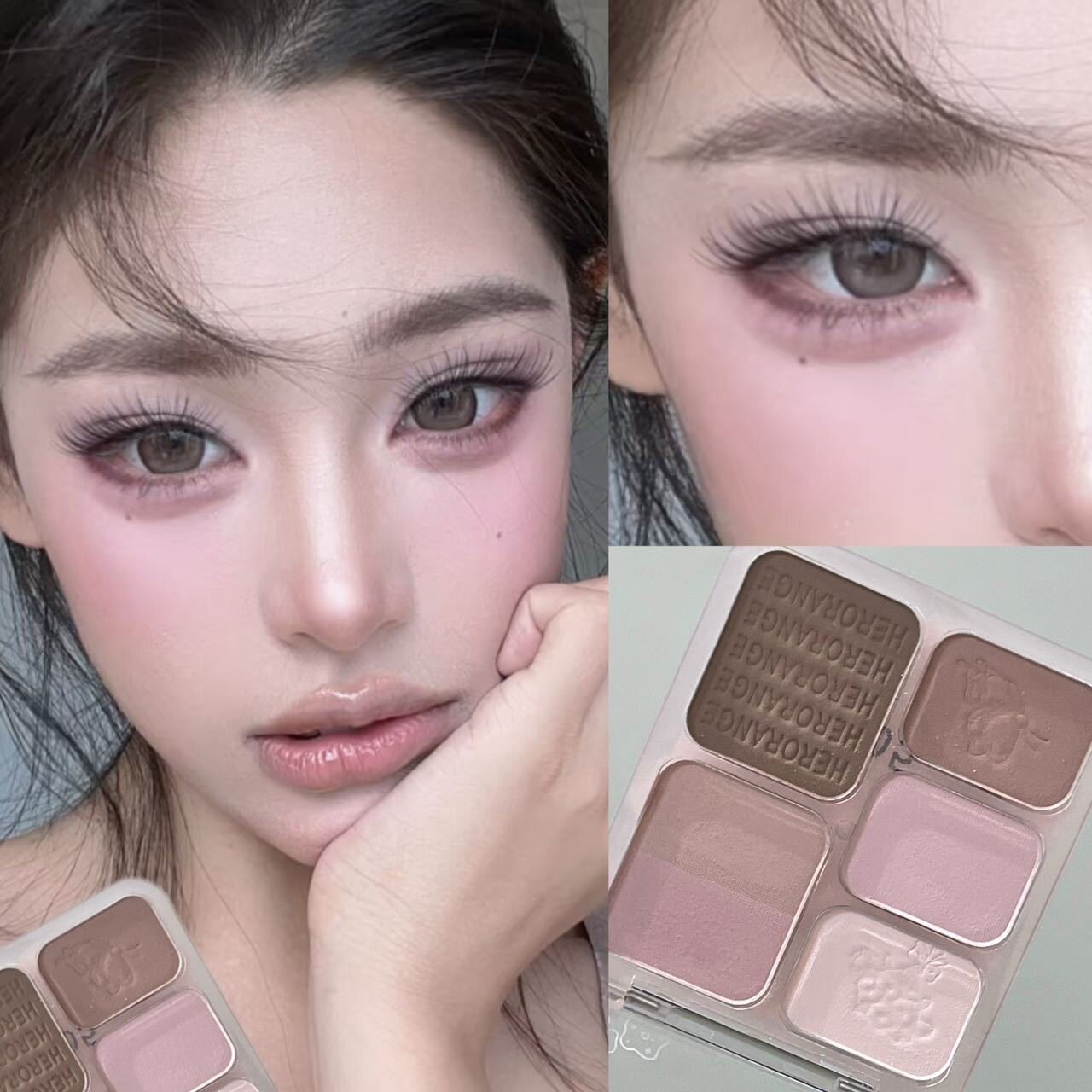 赵露思推荐甜心味道眼影盘低饱和粉棕哑光珠光腮红眼影彩妆综合盘