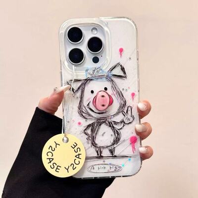 火翔旋转小猪适用于一加Ace6手机壳至尊竞速版1+5/13TACE3/3V新款一加12女Ace5ProTurbo 6V11/10t保护套大孔