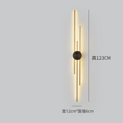 创意极简高端客厅壁灯木格栅电视背景墙灯新款轻奢装饰卧室床头灯