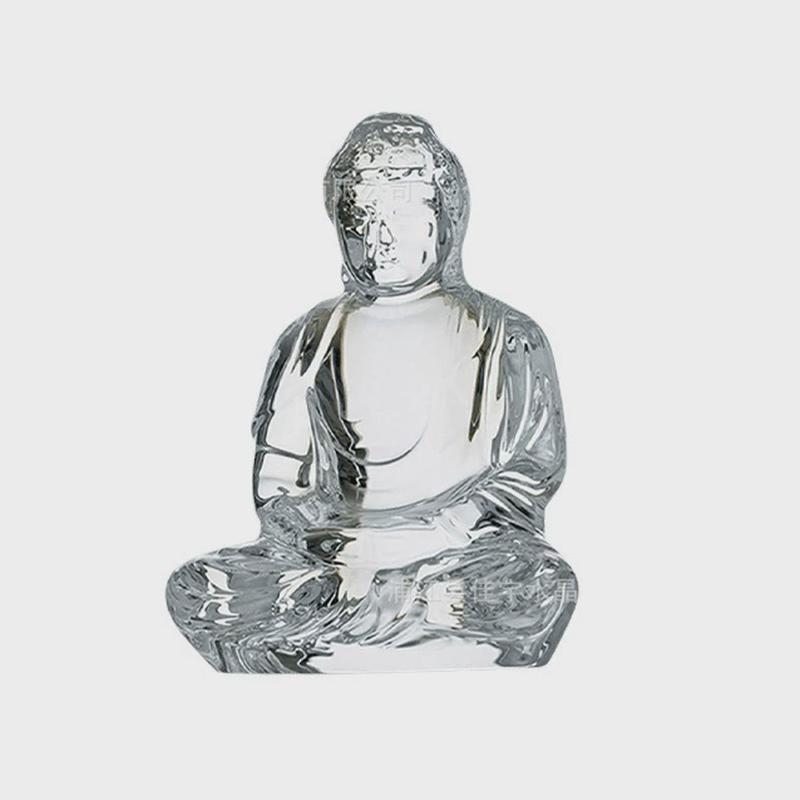 定制透明水晶佛祖如来佛造像坐像供奉家用摆件车载佛事高级礼品