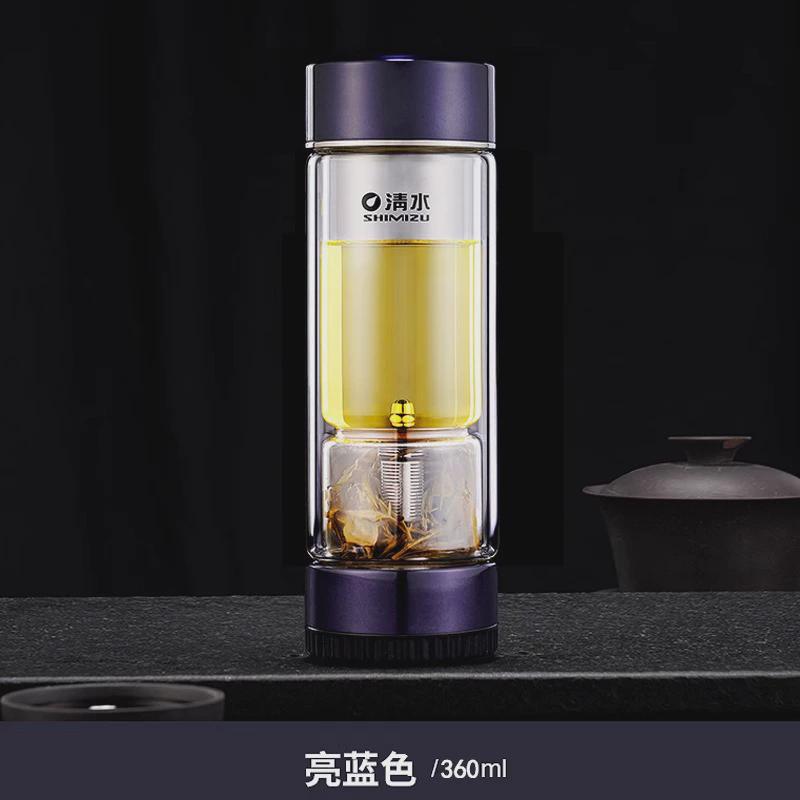 带玻璃杯高档茶水分离茶杯清水拎环过滤礼品办公茶杯sm-8702/8682
