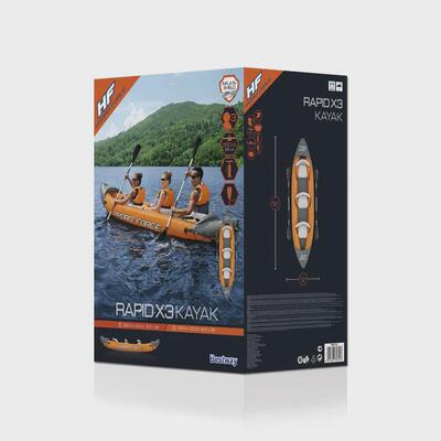 bestway65132划艇充气船橡皮漂流独木舟三人船送船桨气泵