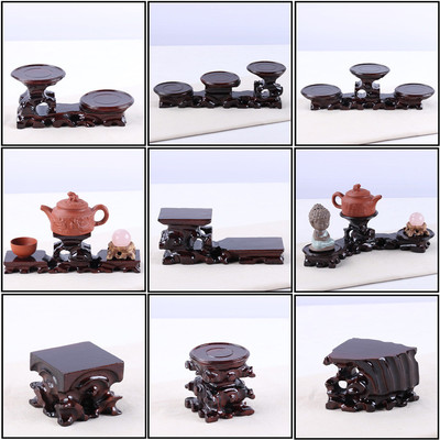 实木雕刻根雕奇石玉石底座紫砂壶花瓶花盆茶具工艺品摆件木头托架