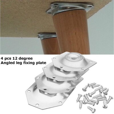 4Pcs Slope Table Feet Fixing Plate 6 Angled Sofa Legs Mounti