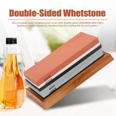 400/1000 Grit Premium Grindstone Cut Sharpening Stone Set  S