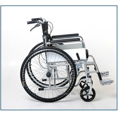 Folding Wheel chair Full Back Rest Portable Galvanized Stee