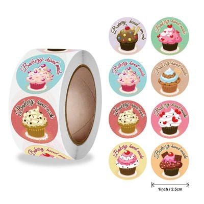 50-500pcs 1inch Cute Cake Baking Handmade Stickers Party Gif