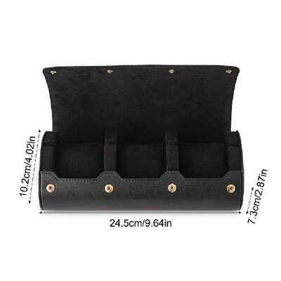 Luxurious Leather Watch Case Travel Wristwatch Storage Roll