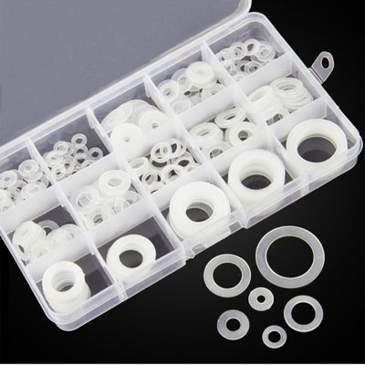 250pcs/lot White Nylon O Ring Gasket 15 Sizes Rubber Washer