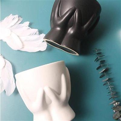 Ceramic hand rest face flower pot succulent cactus potted