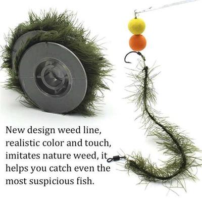 5m Realistic Weed Carp Fishing Line Method Feeder Hair Rigs