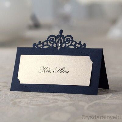 24/48pcs Blue Place Card Holder Table Centerpieces Number
