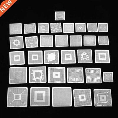 Stencils 33pcs Universal Reballing Rework Net Stencils Steel