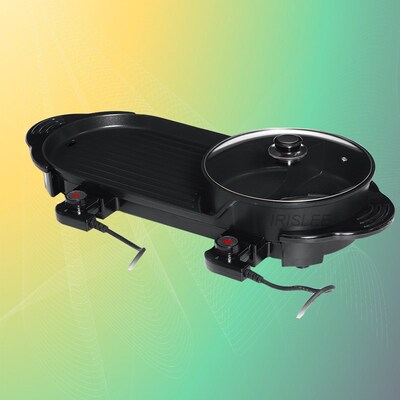2 in 1 Electric Barbecue Hot Pot 2200W 220V Multi-Function H