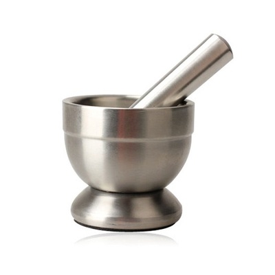 Stainless Steel Mortar and Pestle Pedestal Bowl Kitchen