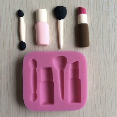 Makeup Tools Design Lipstick Fondant Cake Molds 3D Silicone