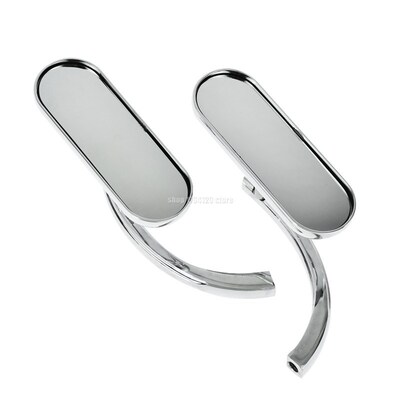 Motorcycle 8mm&10mm Mini Oval Mirrors Black/Chrome For H
