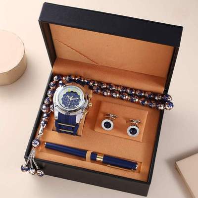 Business Belt wallet wrist watch pen gift box set for men5