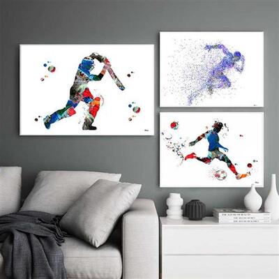 Volleyball Girl Watercolor Poster Hand Ball Player Man Sport