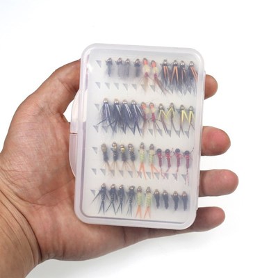 40PCS/Box Fishing Fly Set Stonefly Buzzers Beadhead Nymphs E