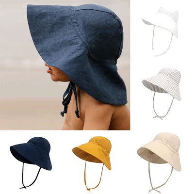 Baby SunHat Summer Boys Girls Bucket Hat Kids Cotton UV Trav