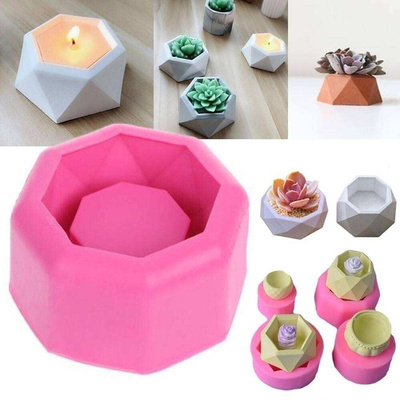 3D Succulent Plant Flower Pot Silicone Mold Gypsum Cement