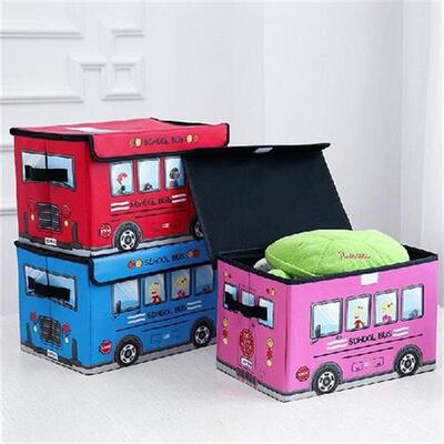 Toy Storage Box Canvas with Flip-Top Lid for Children Room