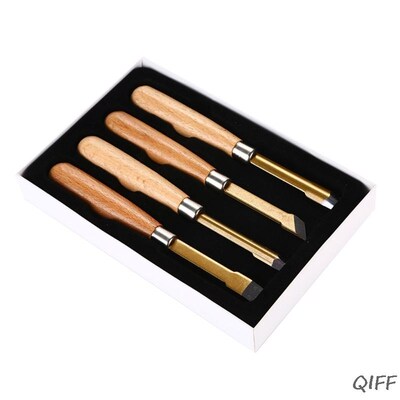 4pcs Gilded Lathe Wood Carving Chisels DIY Hand Carving Chis