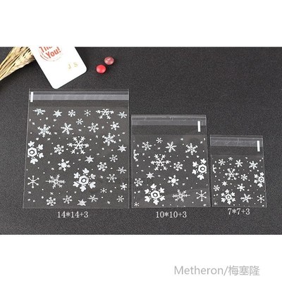 2016 HOT  Clear Christmas Snowflake Cookie Bag,Plastic Cello