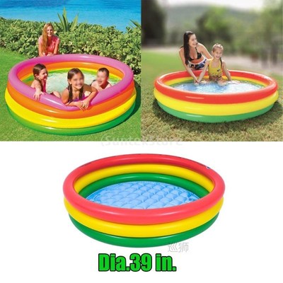 Round Inflatable Swimming Pool Water Paddling Pool for Kids