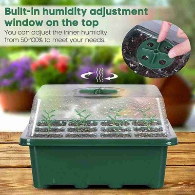 12-Holes Seedling-Trays Flower-Box Nursery-Pot Propag Plant