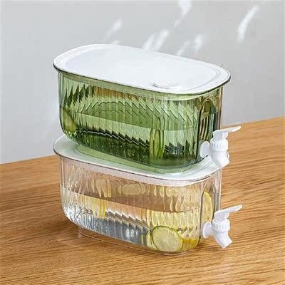 4L Iced Beverage Bucket with Faucet Transparent Lemon Fruit