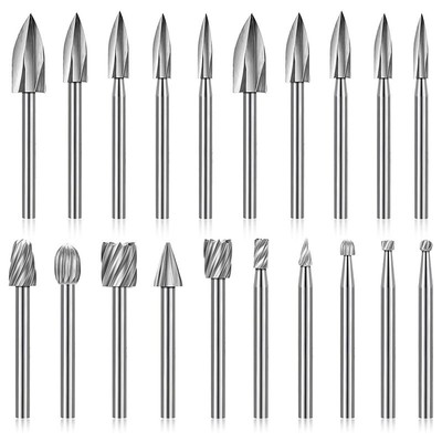 20 Pcs Wood Carving Drill Bit Set Includes HSS Engraving Dri