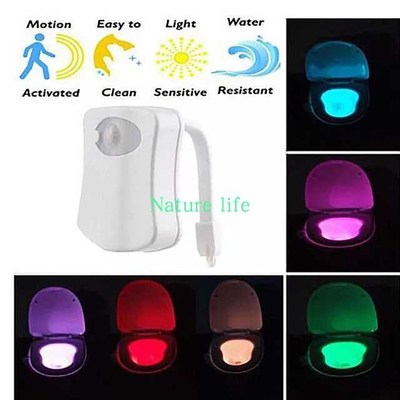 8color LED Motion Sensing Automatic Toilet Bowl Night Light