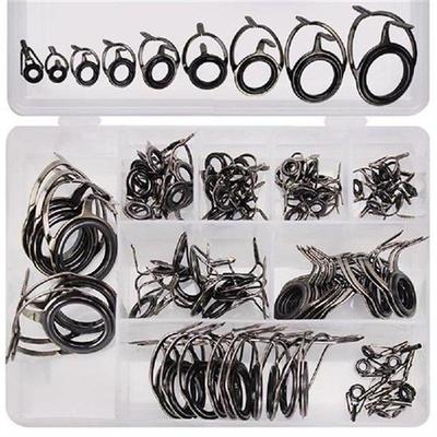 85pcs/set Fishing Rod Guides Ceramics High Carbon Steel