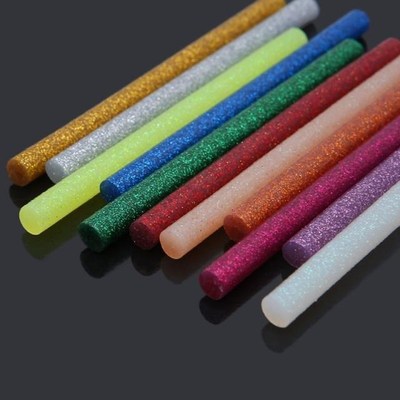 11pcs 7x100mm Hot Melt Glue Stick Mix Color Glitter Viscosit
