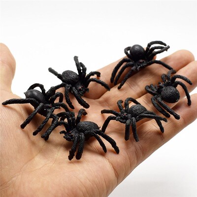 5pcs Horror 4.5cm Black Spider Haunted House Spider Web Bar