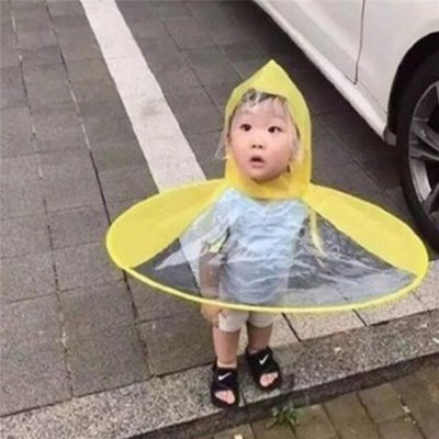 Children's Raincoat Transparent UFO Raincoats Hands Free