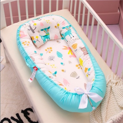 Newborn Lounger Portable Soft Breathable Baby Bed Removable