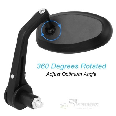 Universal Motorcycle Bar End Side Rearview Mirror 2Pcs Alumi