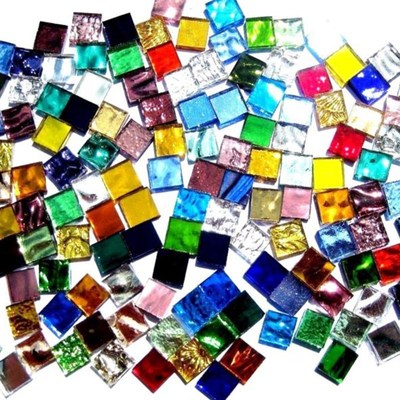 100g Tiles Mosaic Stained Glass Pieces Colored  Art Craft Bu