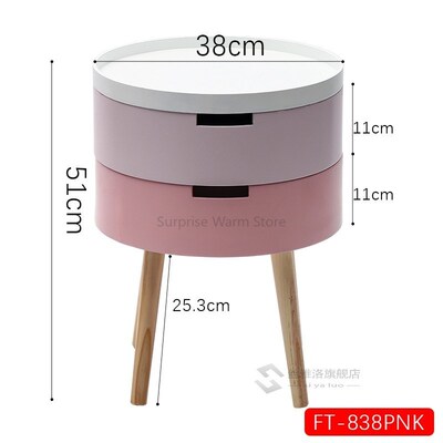 Modern  Creative Round Wooden Coffee Table Simple Side Table