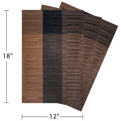 Placemat, 8 Woven Vinyl Placemats Per Group, Bamboo PVC Insu