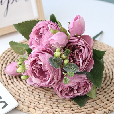 Artificial Flower Bouquet Silk Peony Bouquet Valentines Day
