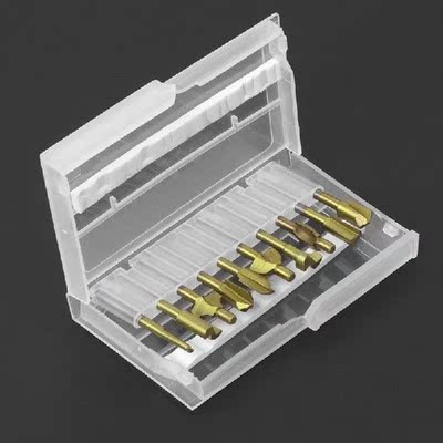 10Pcs Titanium Router Wood Milling Cutter Bits Fits Rotary