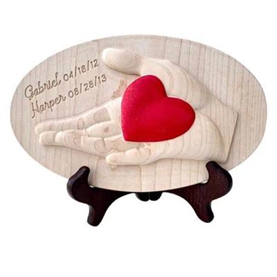 Finger Heart Pattern Wooden Decorative Ornaments for