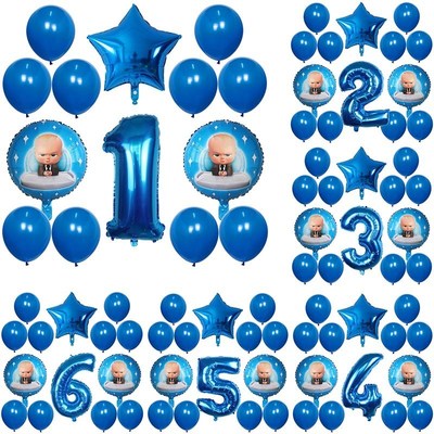 14pcs Cartoon Boss Baby Balloon 30 inch Number Foil Helium