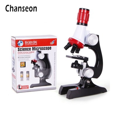 Microscope Kit Lab LED 100X-400X-1200X Home School Science E